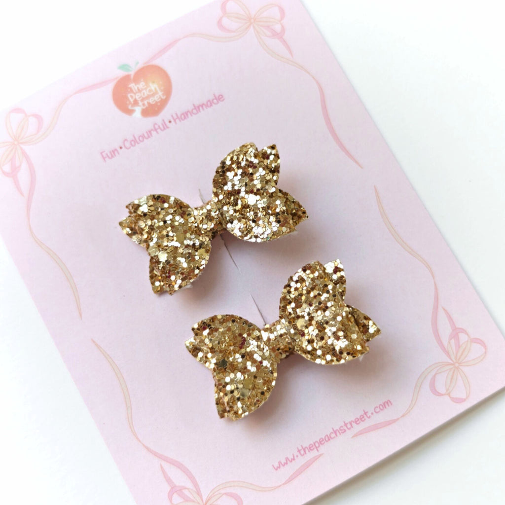 Micro Bows- Gold – The Peach Street